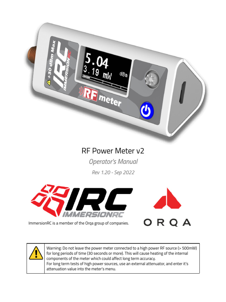 RF Power Meter v2 Manual EN 3 | PDF | Antenna (Radio) | Calibration