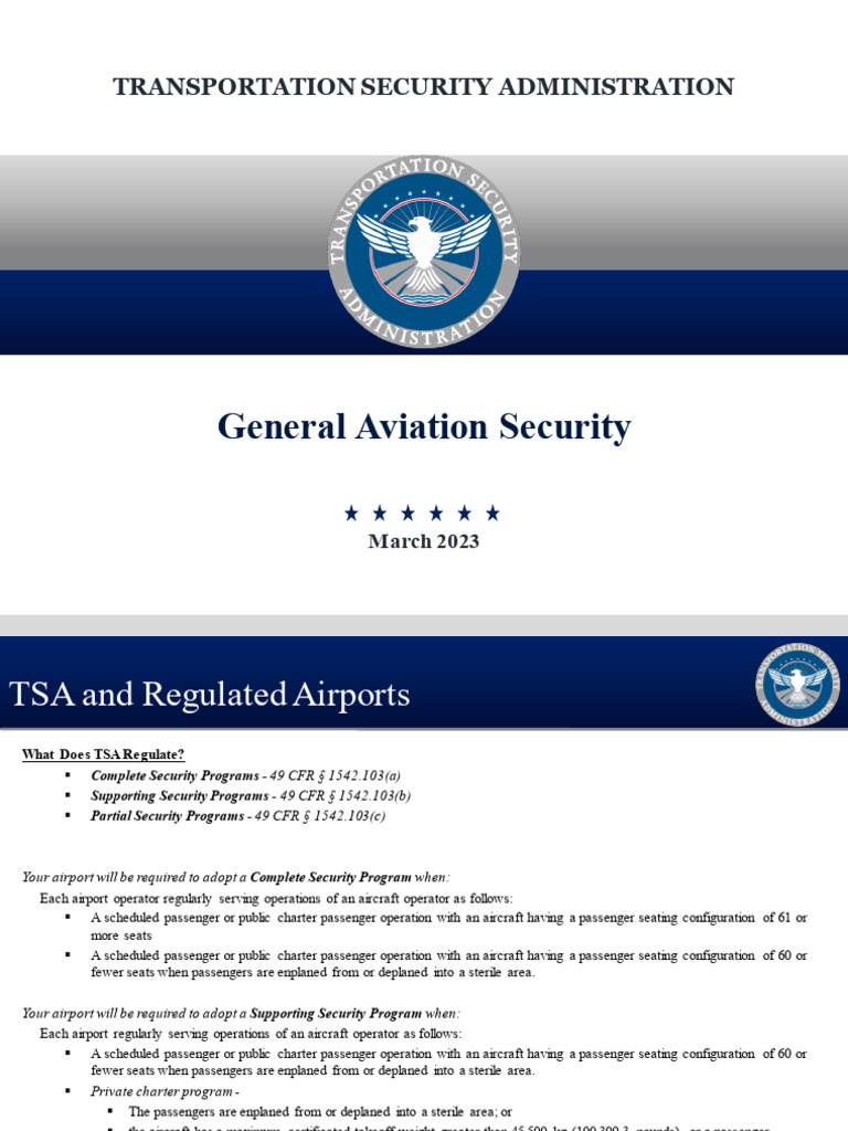 TSA - General Aviation Security | PDF | Computer Security | Security