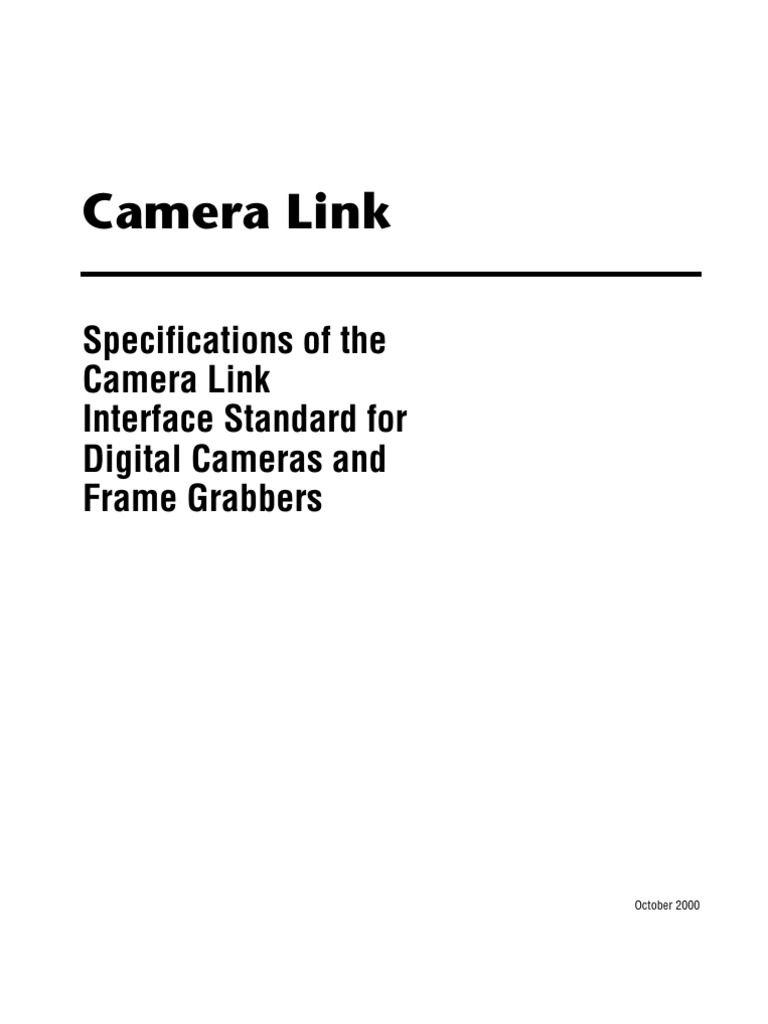 Camera Link Specification | PDF | Data Transmission | Manufactured Goods
