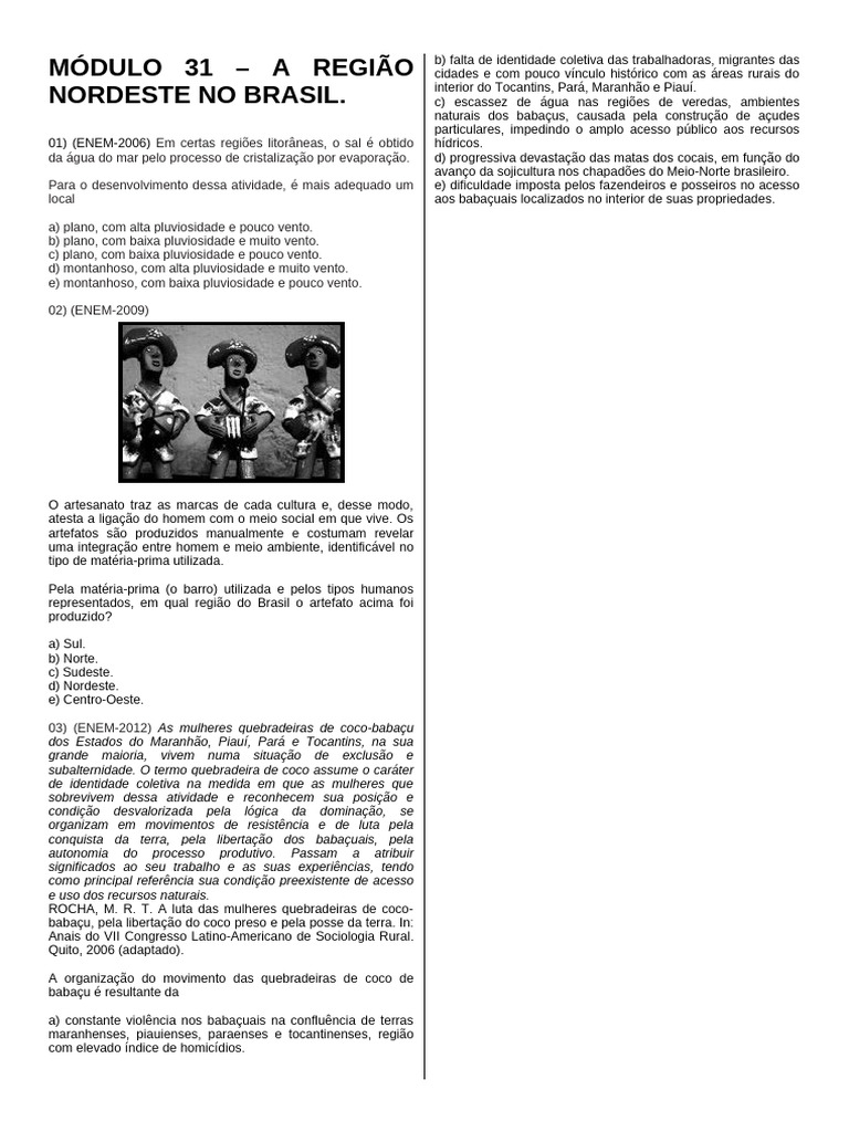Módulo 31 - A Região Nordeste No Brasil | PDF | Chuva | Brasil