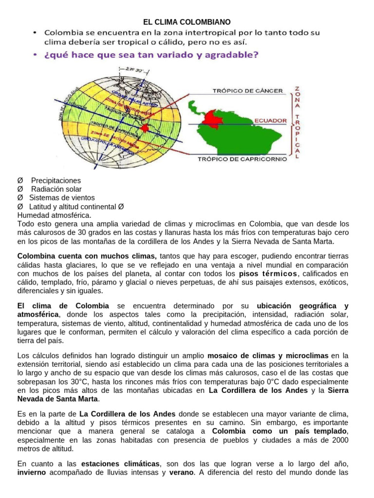 Clima de Colombia | PDF | Clima | Colombia