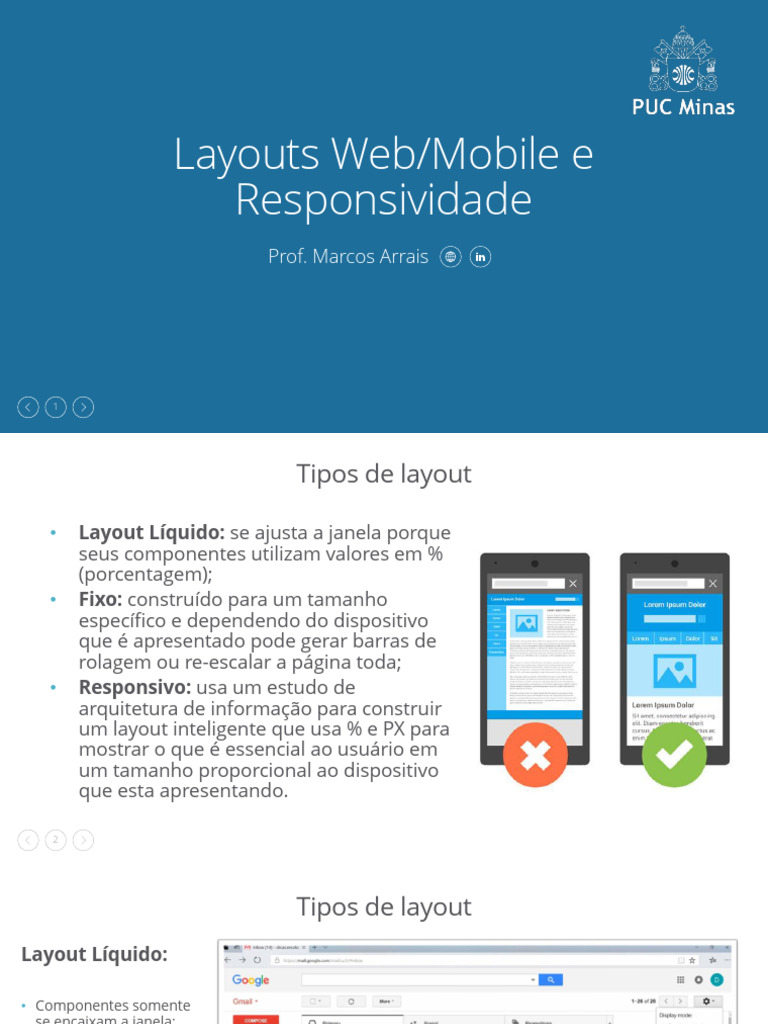 Layouts Web: Líquido, Fixo e Responsivo | PDF | Script Java ...