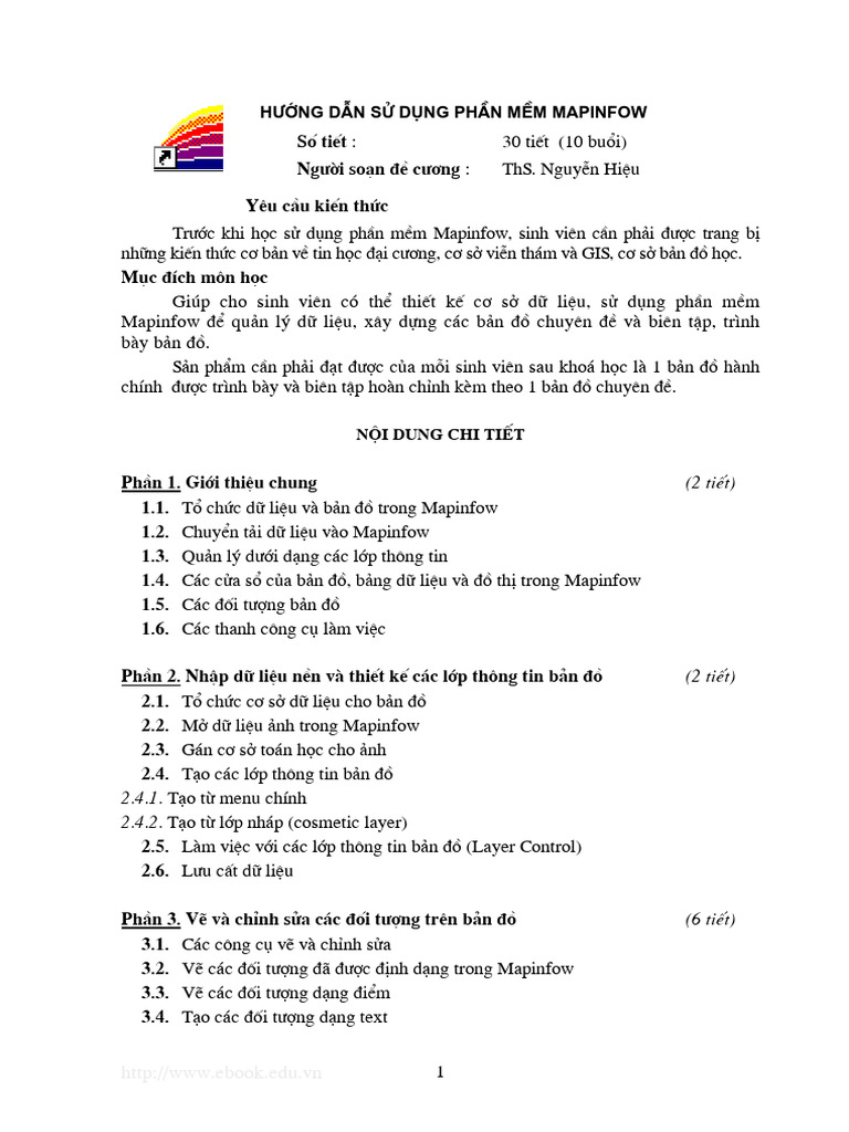 Sach Mapinfo-Dh KHTN HN | PDF