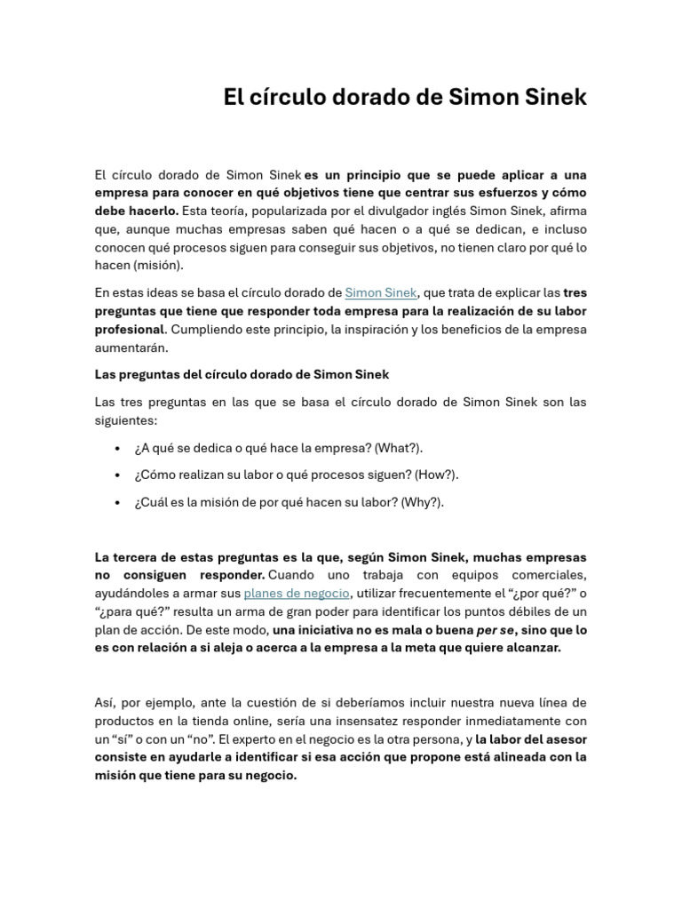 El Círculo Dorado de Simon Sinek | PDF | Business