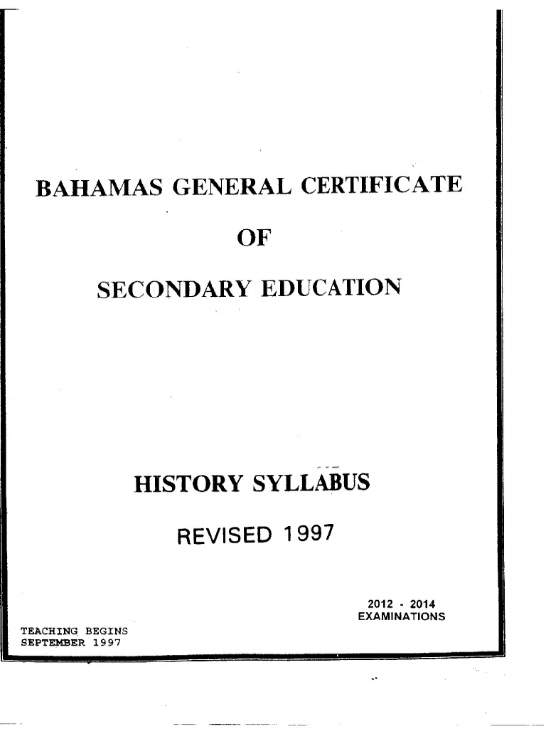 BGCSE History Syllabus 1 | PDF