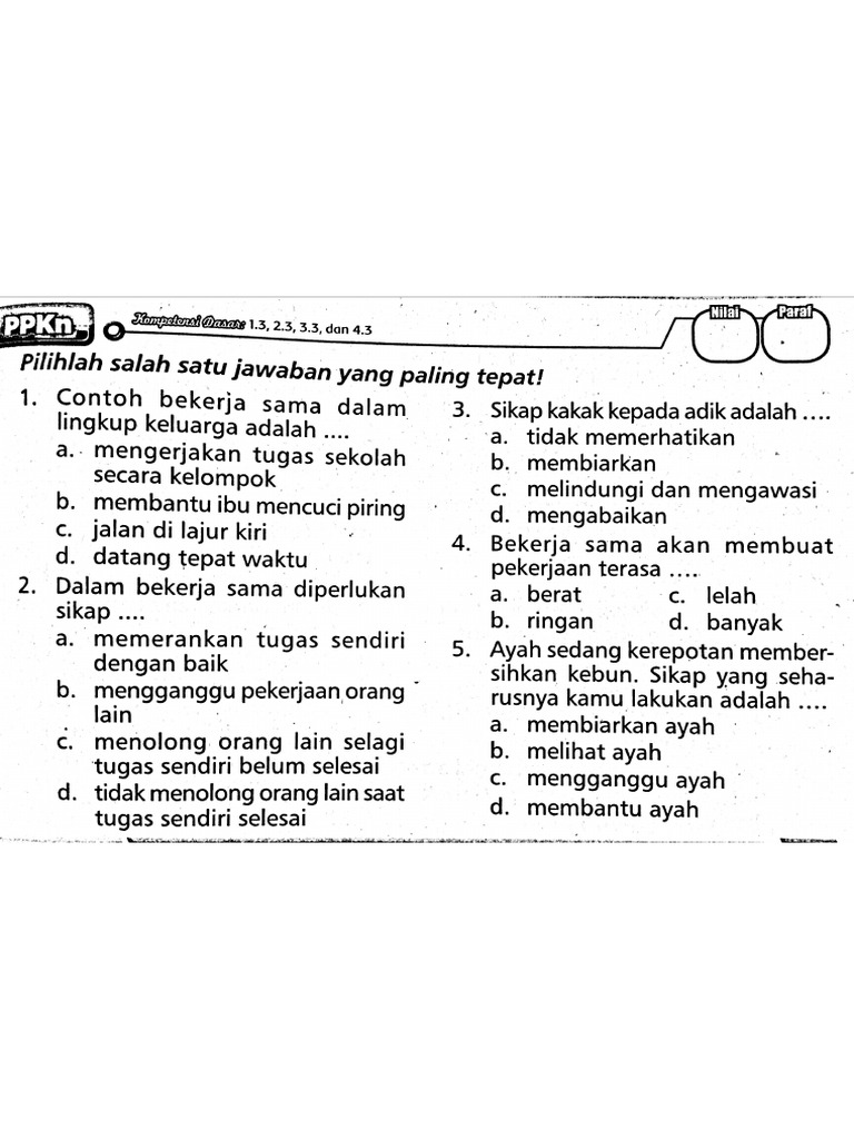 Tugas Menjawab Soal. | PDF