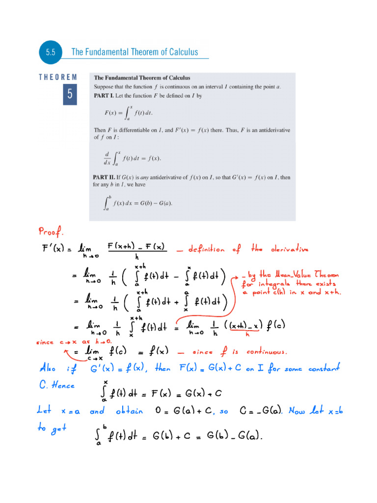 5.5 The Fundamental Theorem of Calculus | PDF