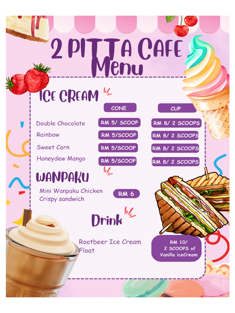 2 Pitta Cafe Menu Banner Latest | PDF