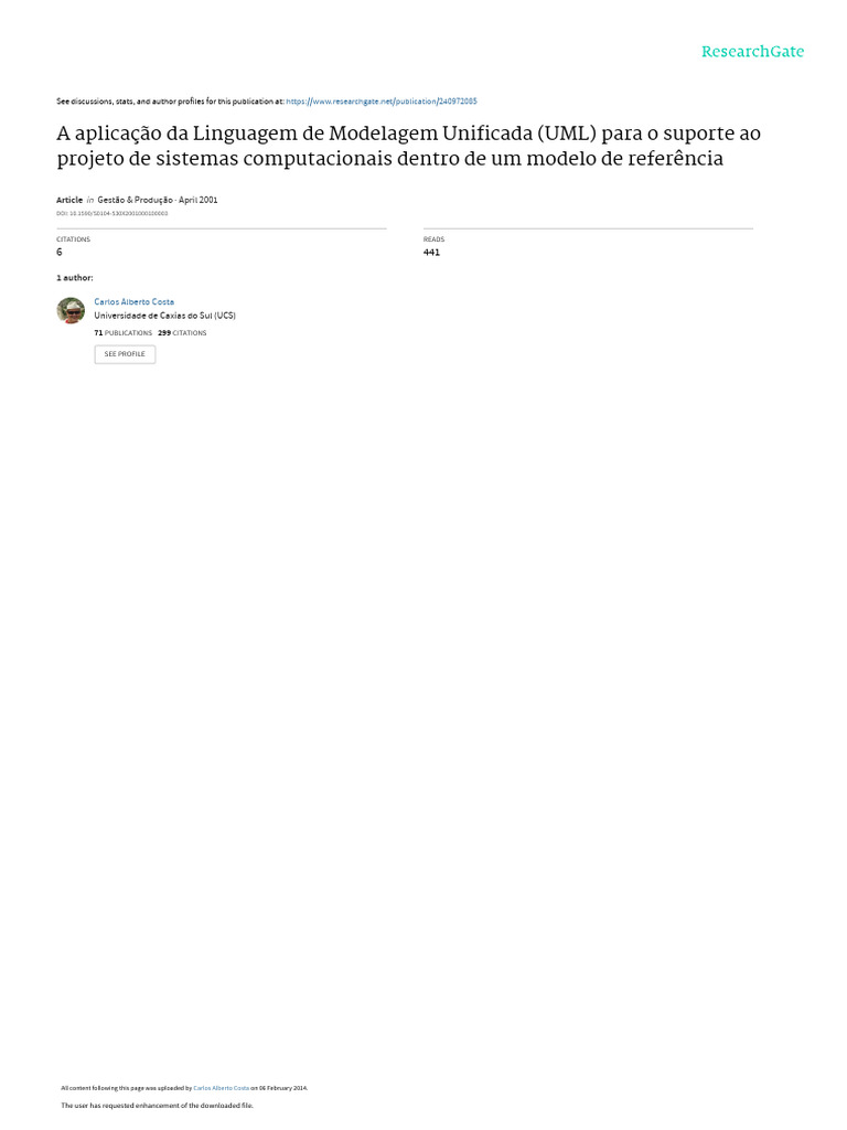 A Aplicacao Da Linguagem de Modelagem Unificada UM | PDF | Linguagem de ...