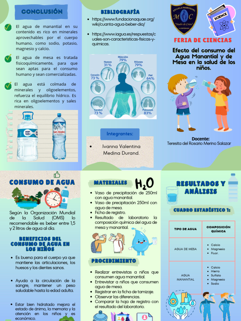 Triptico Del Agua | PDF | Agua | Calcio