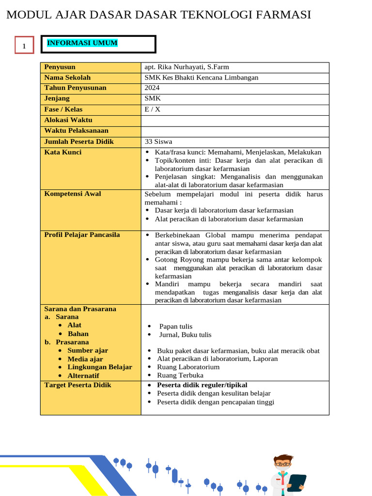 Modul Ajar 1 DDK Fase E 2024 2025 - RIKA | PDF