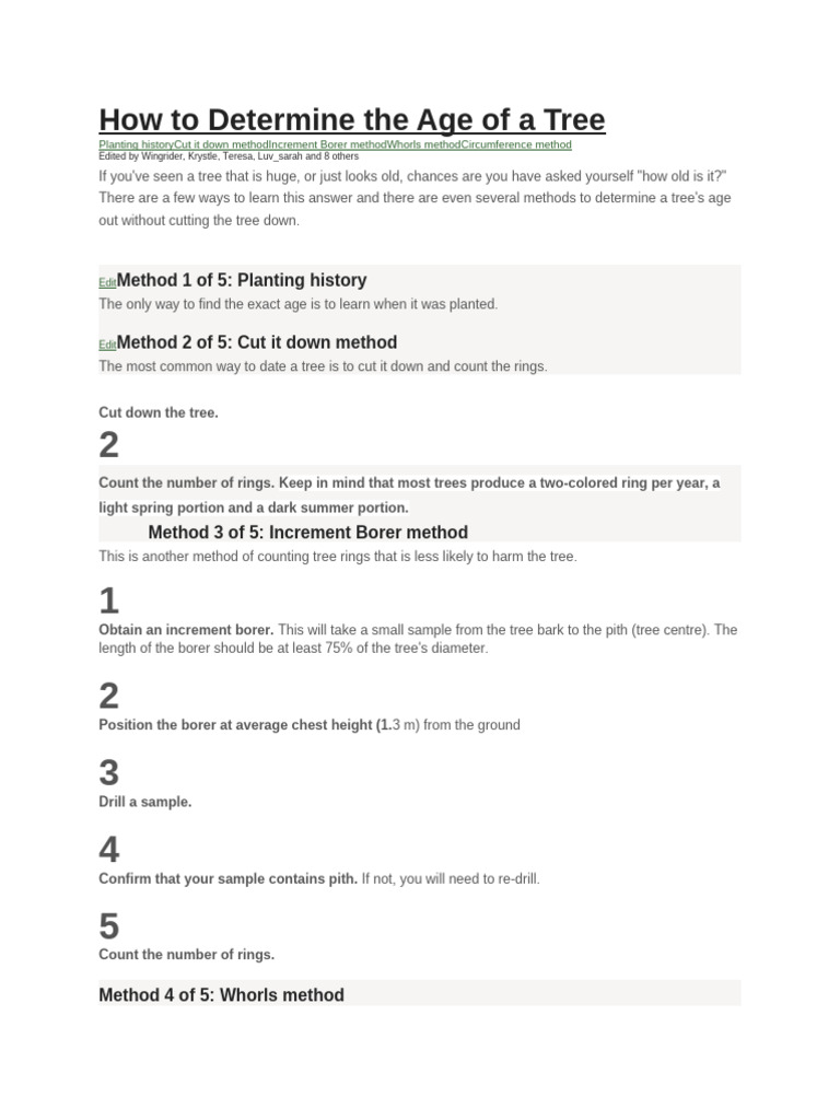 How to Determine the Age of a Tree | PDF | Trees