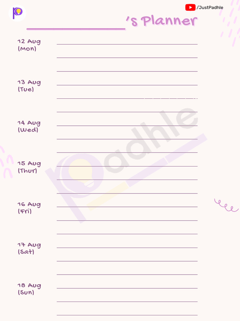 Half Yearly Planner Padhle | PDF