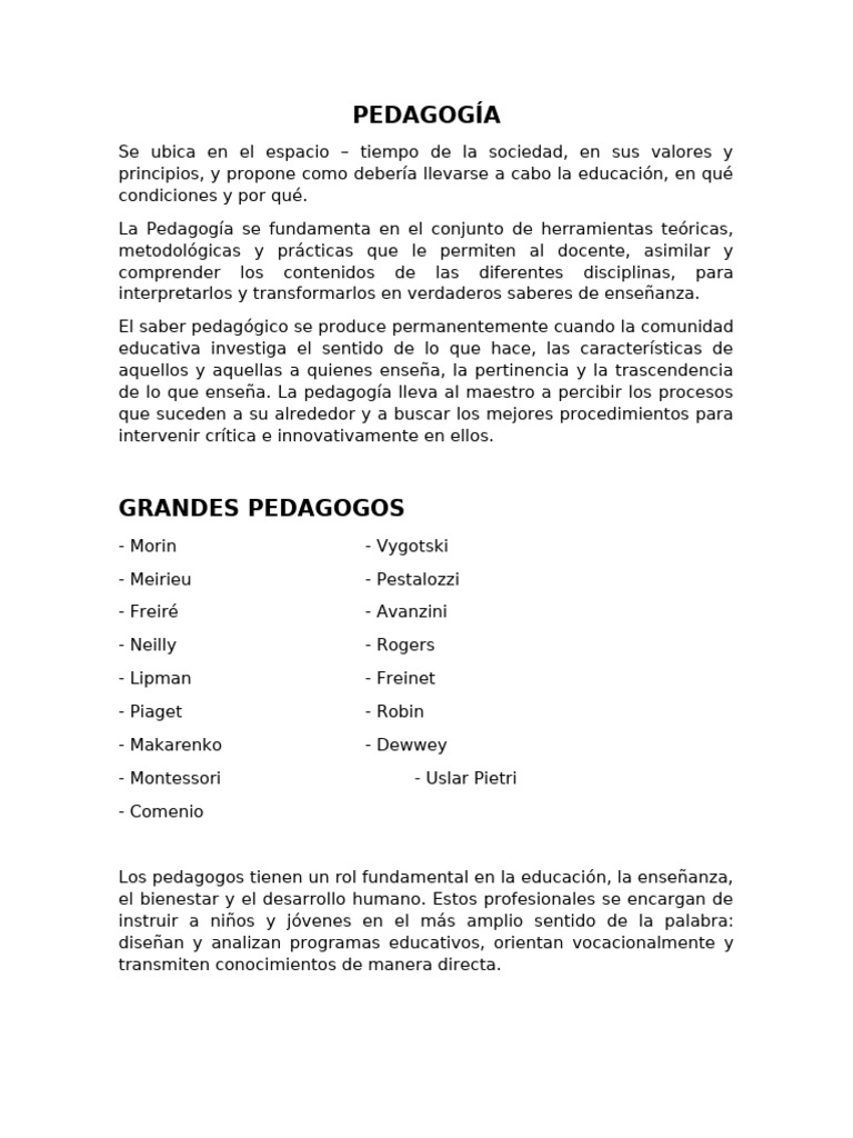 PEDAOGÍA | PDF | Pedagogía | Enseñando