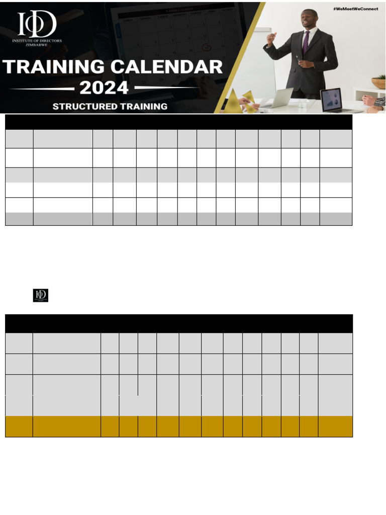 IoDZ 2024 Training Calendar | PDF | Governance | Corporate Governance