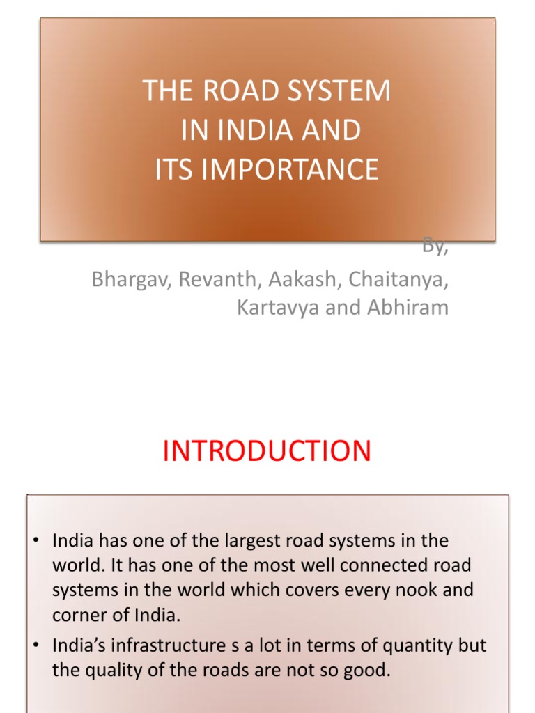 The Road System in India and Its Importance | PDF | Road Infrastructure ...