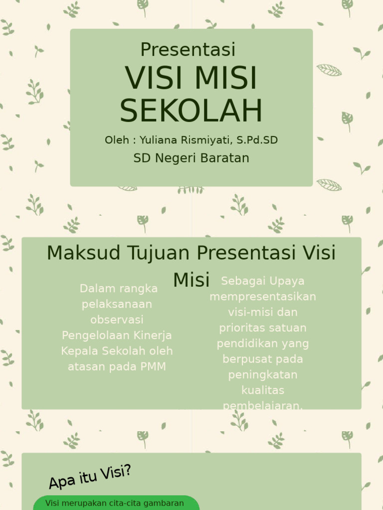 Presentasi Visi Misi Sekolah | PDF | Karier & Perkembangan