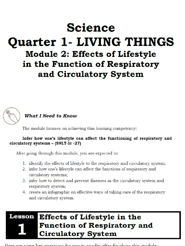 Q1 Module2 Effects of Lifestyle | PDF | Cough | Myocardial Infarction