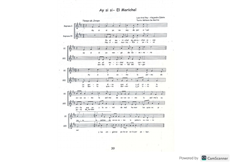 Coro 1, Quodlibet, Ay Si Si, El Morichal | PDF