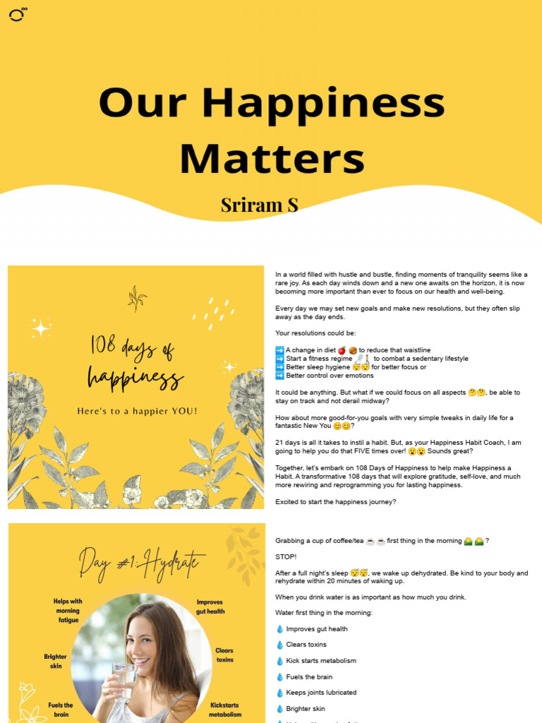 108 Days of Happiness | PDF | Sleep | Self-Improvement