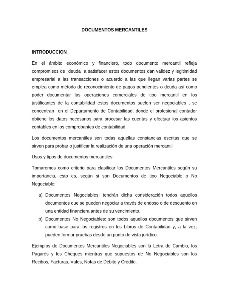 Documentos Mercantiles | PDF