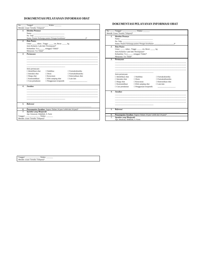 Format Dokumentasi PIO | PDF