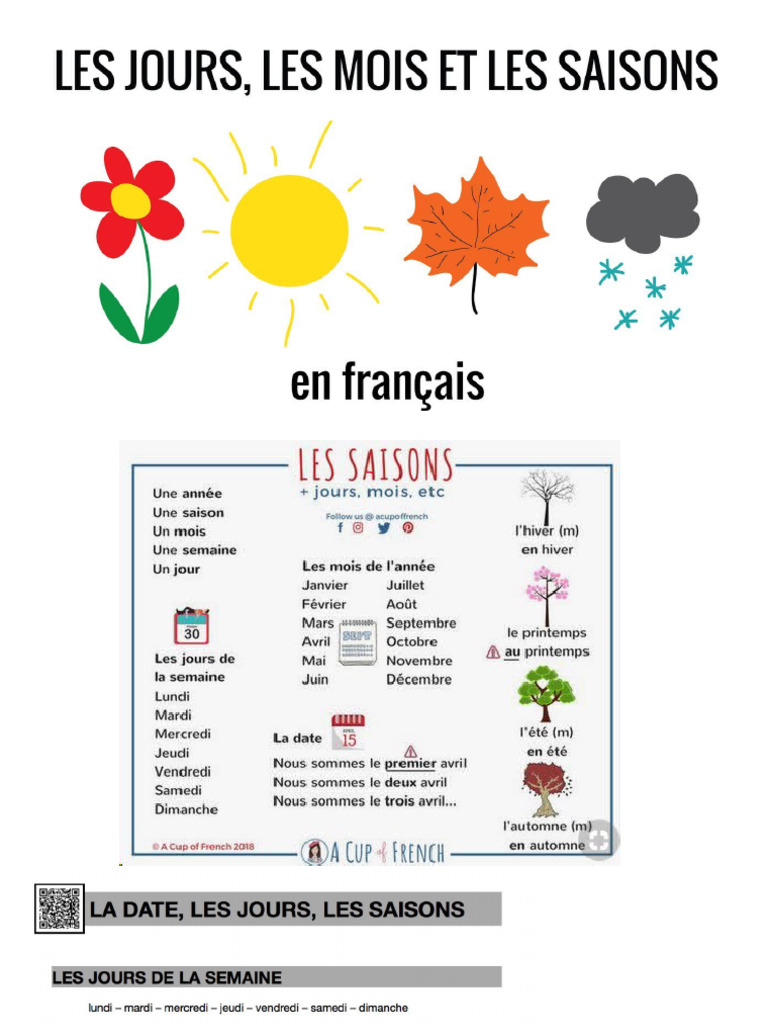 Les Jours, Les Mois, Les Saisons | PDF