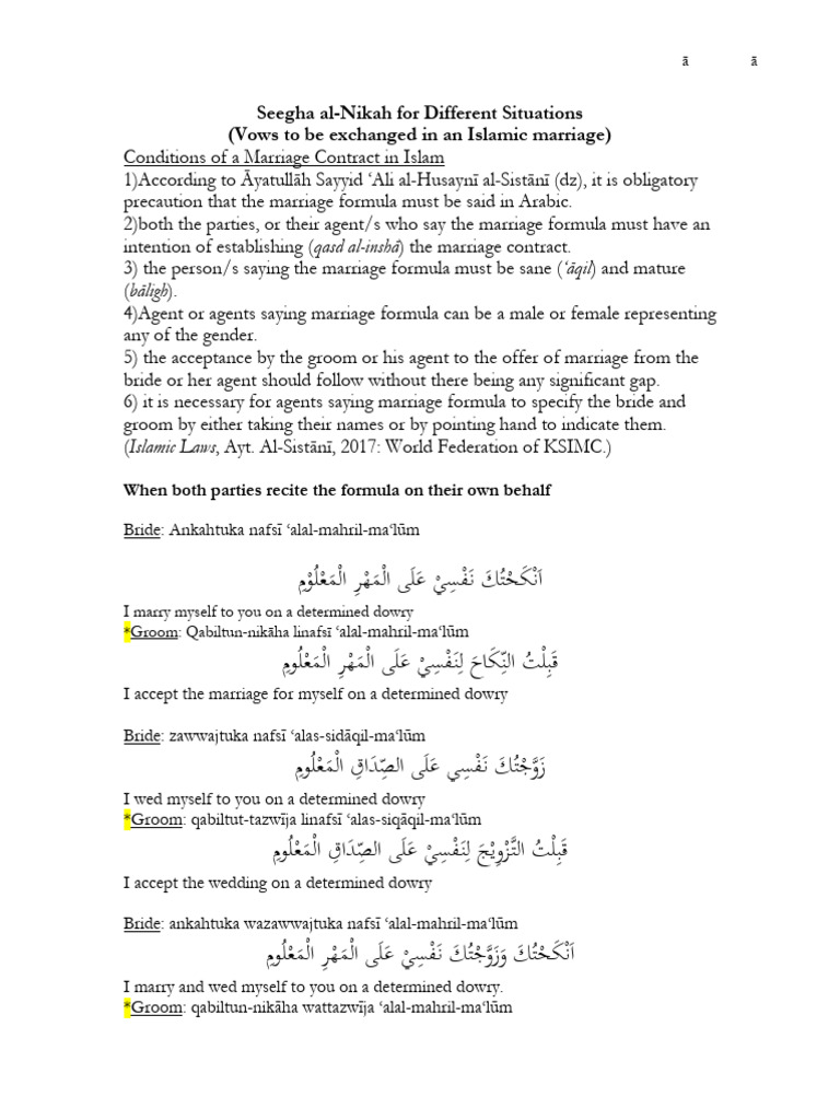 Nikah Seeghas | PDF