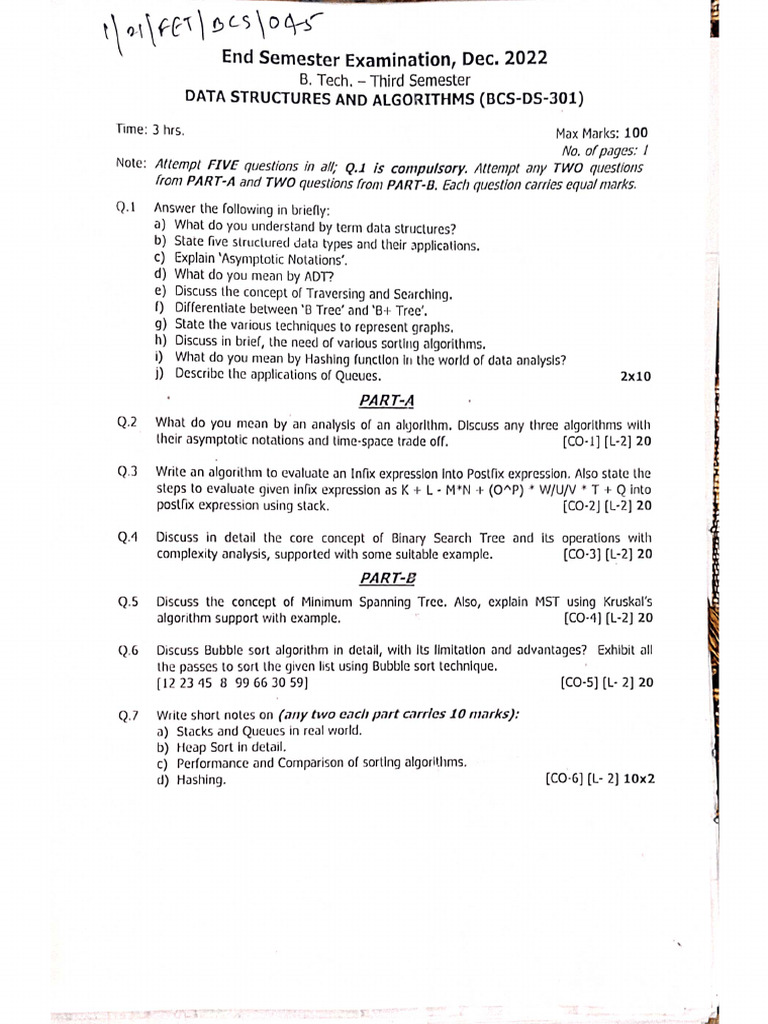 (PYQ) End Semester | PDF