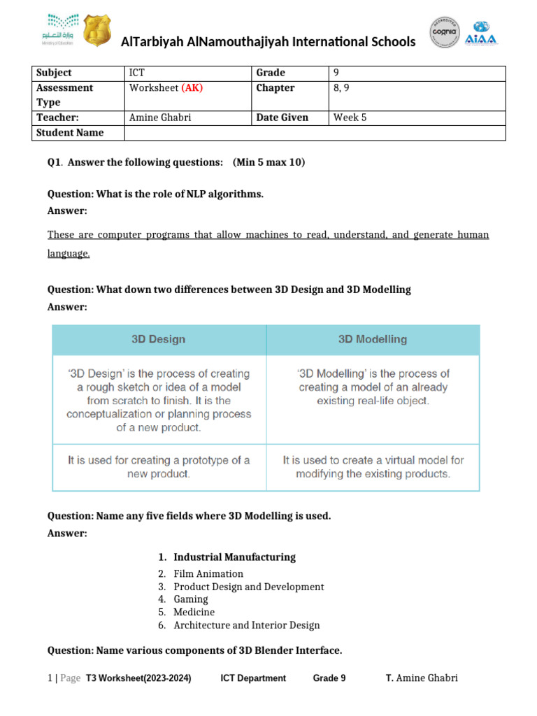 Worksheet AK | PDF