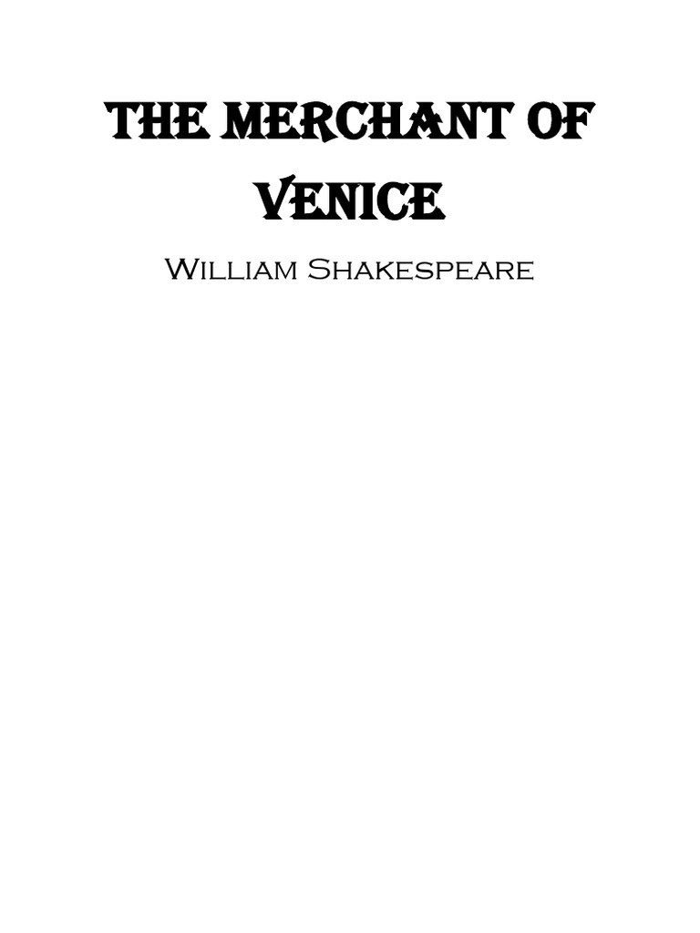 The Merchant of Venice Essay | PDF