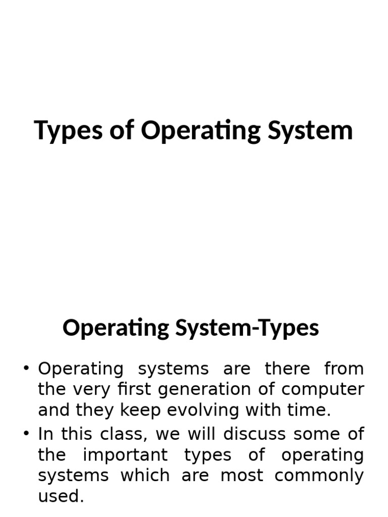 Types of operating systems | PDF