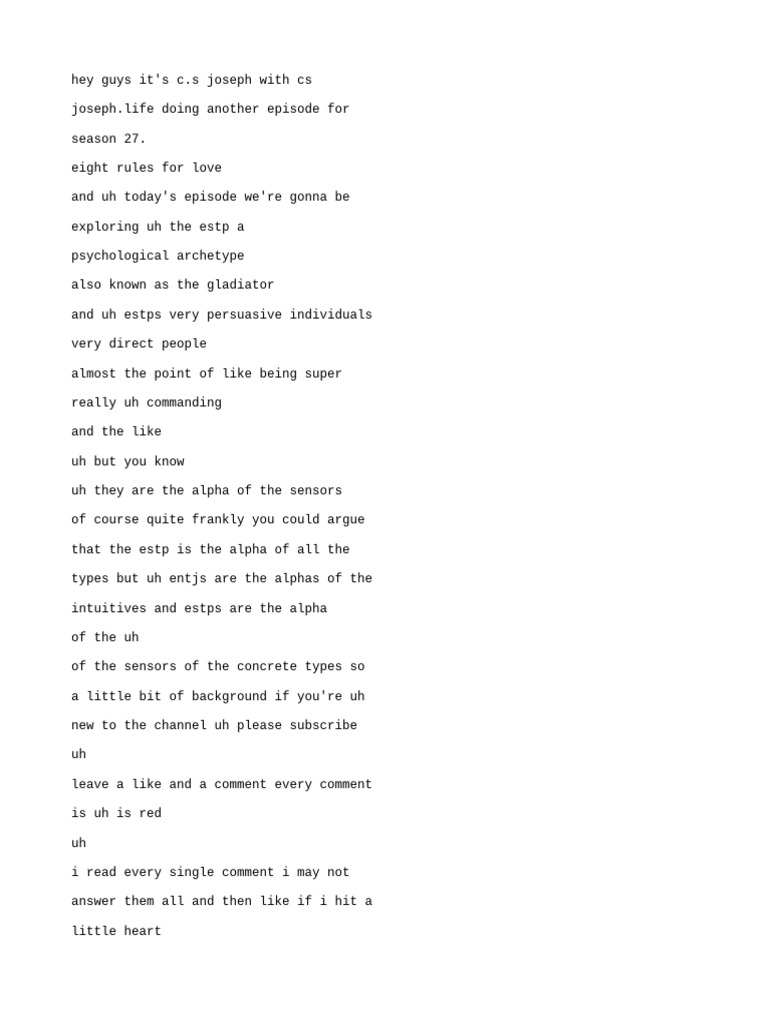 (English (Auto-Generated) ) 8 Rules For Loving An ESTP - Season 27 - CS ...