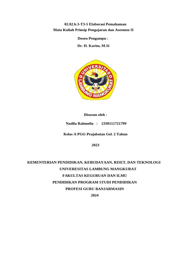 02.02.b.3-T3-5 Elaborasi Pemahaman (Nadila Rahmelia) | PDF