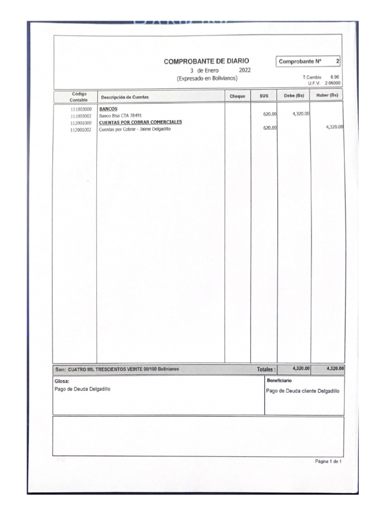 Comprobante de Diario | PDF