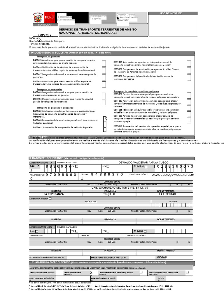 Formulario 003-17-2 | PDF