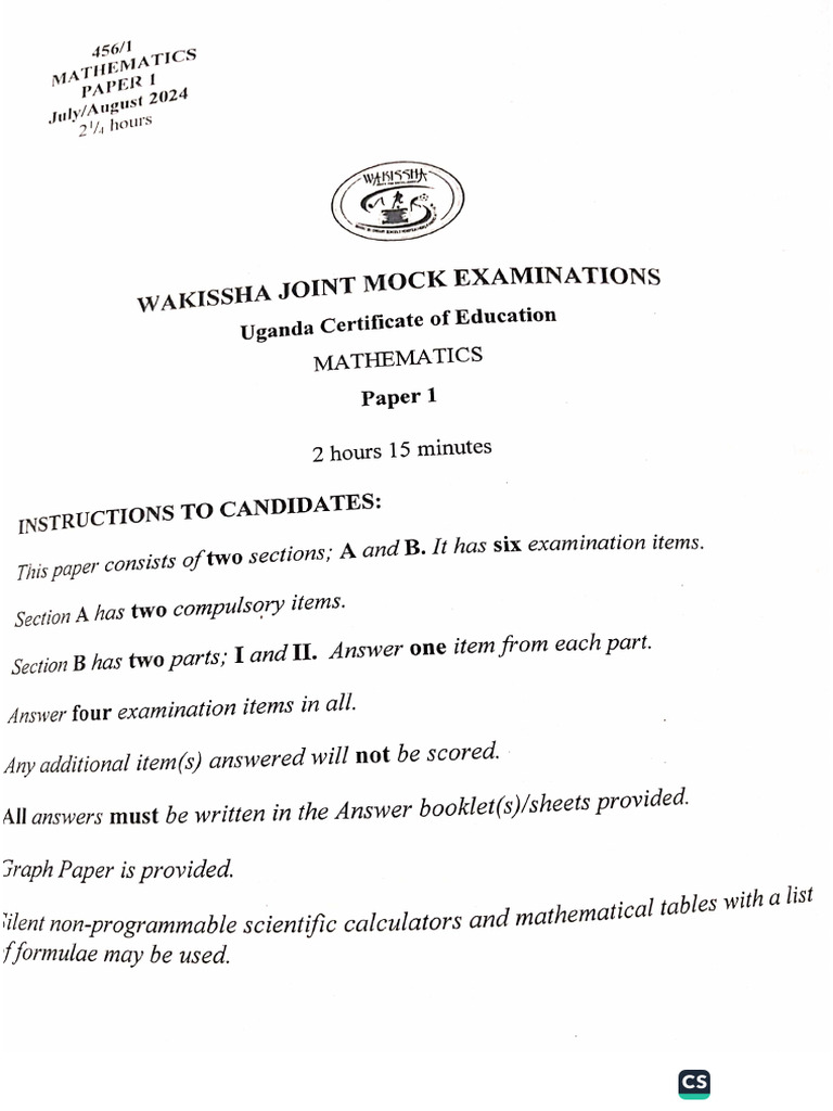 Wakisha Mock Uce MTC 2024 | PDF