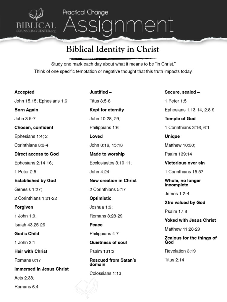 My Identity in Christ | PDF | Jesus | God