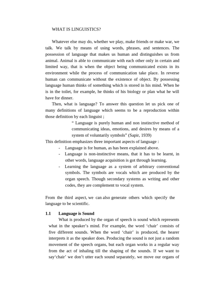What Is Linguistics... | PDF