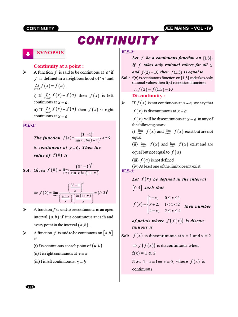 XII - Maths - Chapter 5 - CONTINUTY-11.03.2015 - (146-163) | PDF | Continuous Function ...