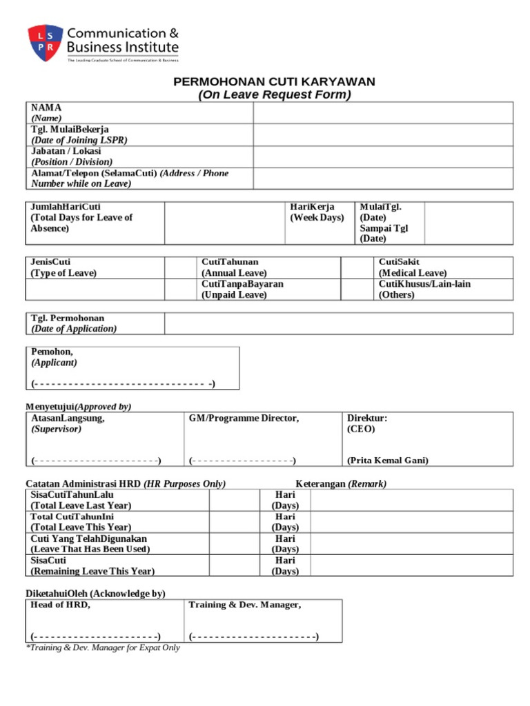 Cuti Karyawan | PDF