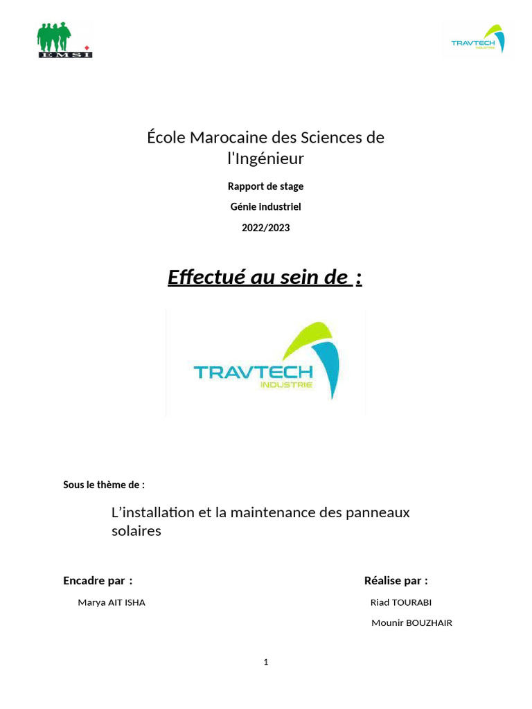 Rapport de Stage EMSI (1) .Docx RIAD MOUNIR | PDF