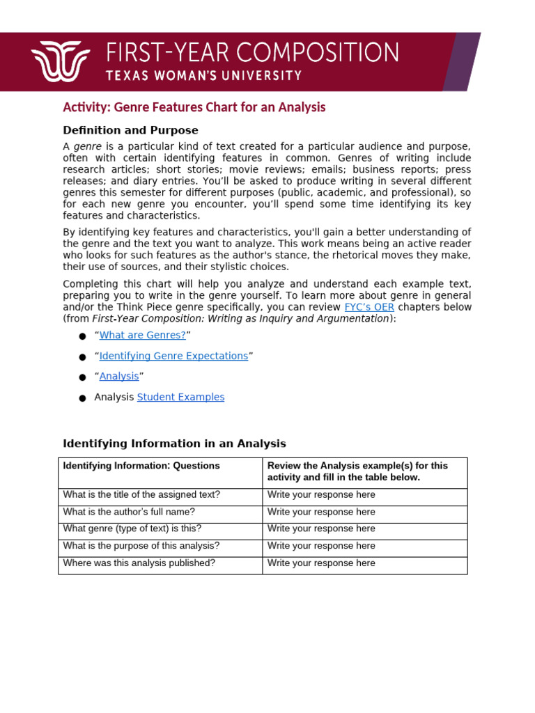 Genre Chart - Analysis | PDF