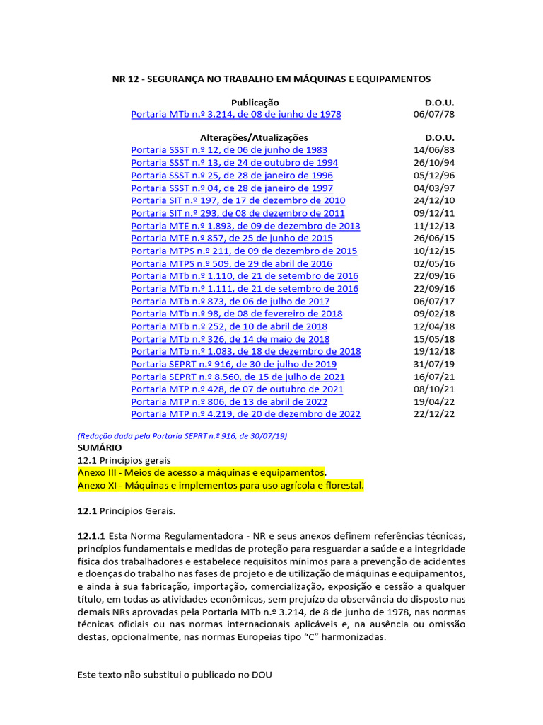 NR 12 Atualizada 2022 1 | PDF