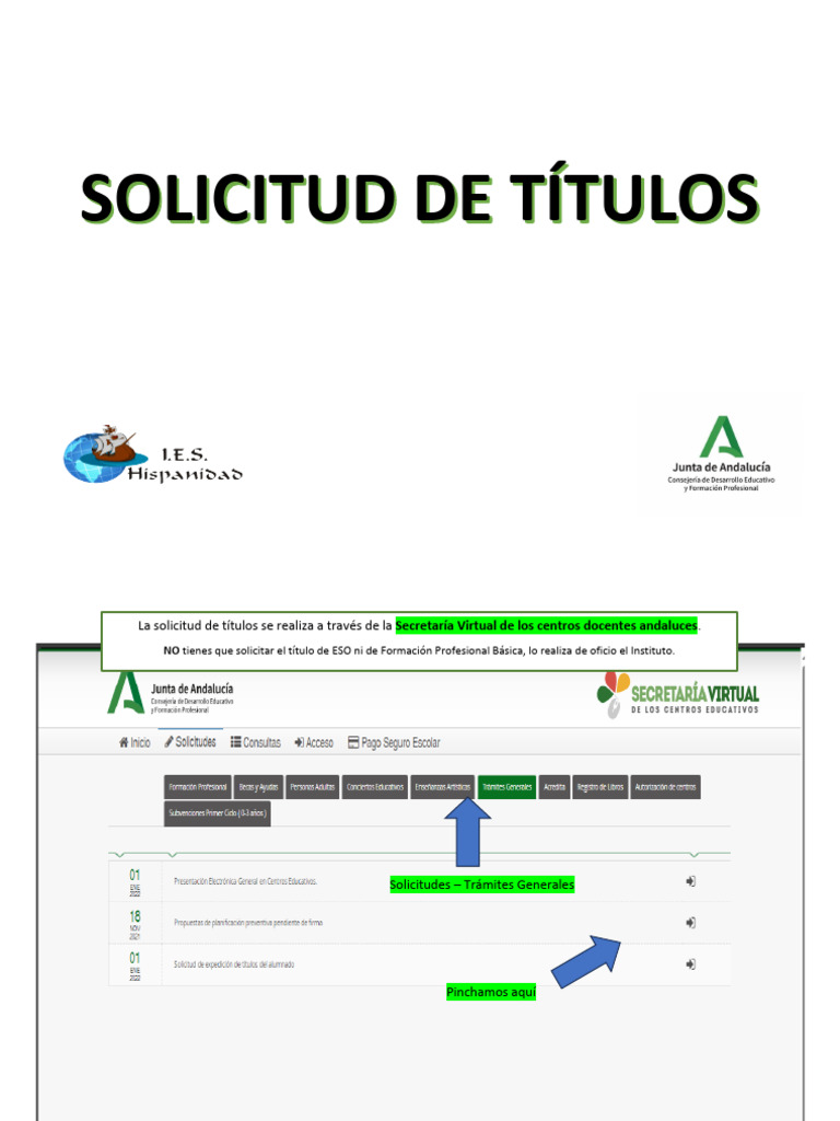Solicitud de Títulos-Explicación | PDF