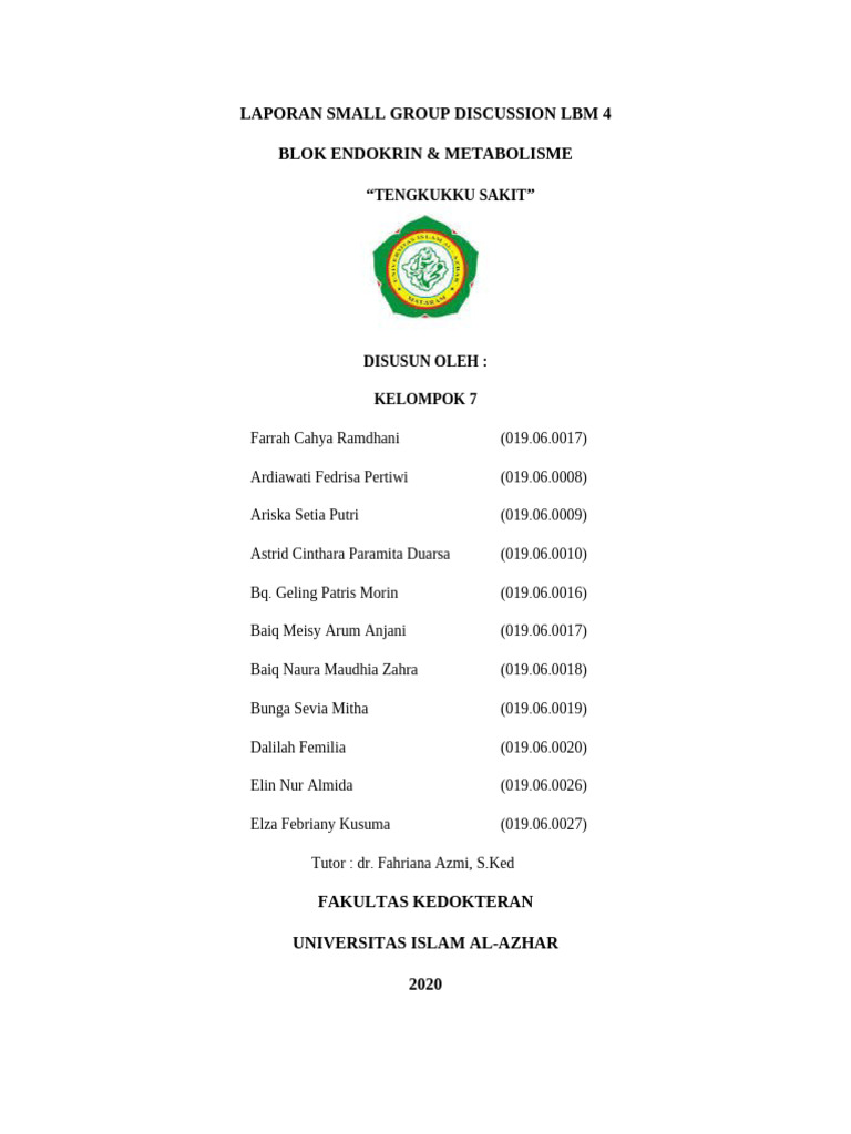 Laporan Small Group Discussion LBM 4 | PDF