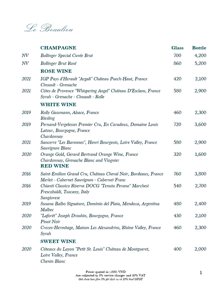 Master Wine List LB | PDF