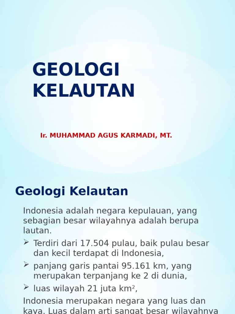 Pengertian Geologi Kelautan | PDF
