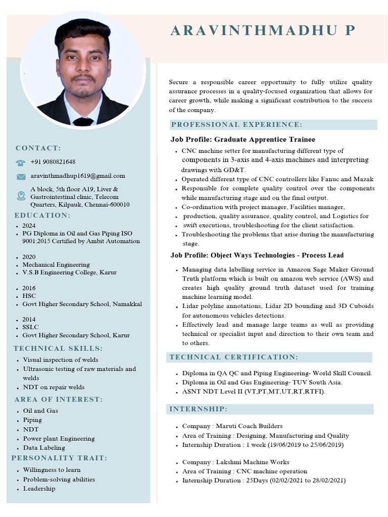 Aravinth CV | PDF