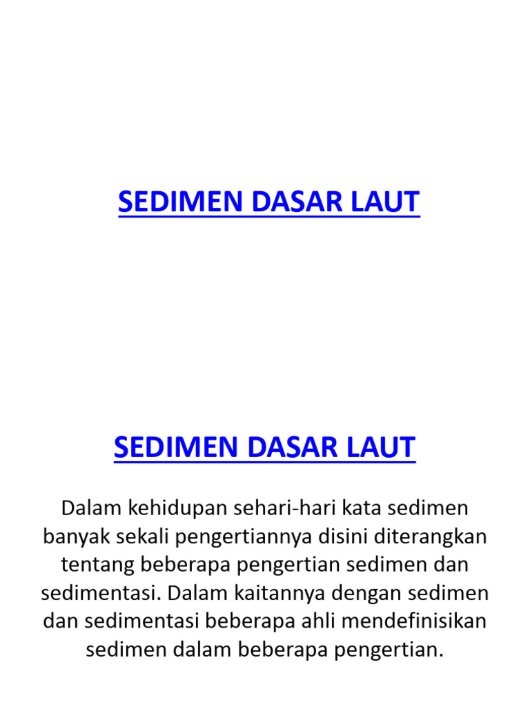 Sedimen Dasar Laut 1 | PDF